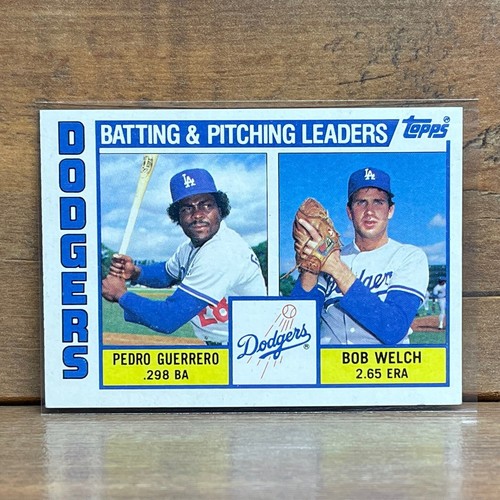 1984 Topps Los Angeles Dodgers Leaders #306 Checklist Pedro Guerrero ...