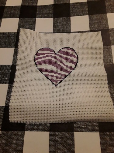 Completed Heart Love Finished Cross Stitch Diy Crafting Card Making | eBay