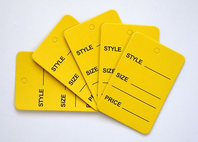1000 Yellow Merchandise Price Jewelry Garment Store Paper Small Tags 4 ...