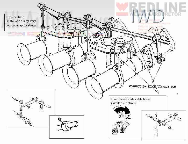 Weber DUAL 40DCOE or 45DCOE Cross Bar Universal Linkage Kit Dist. by ...
