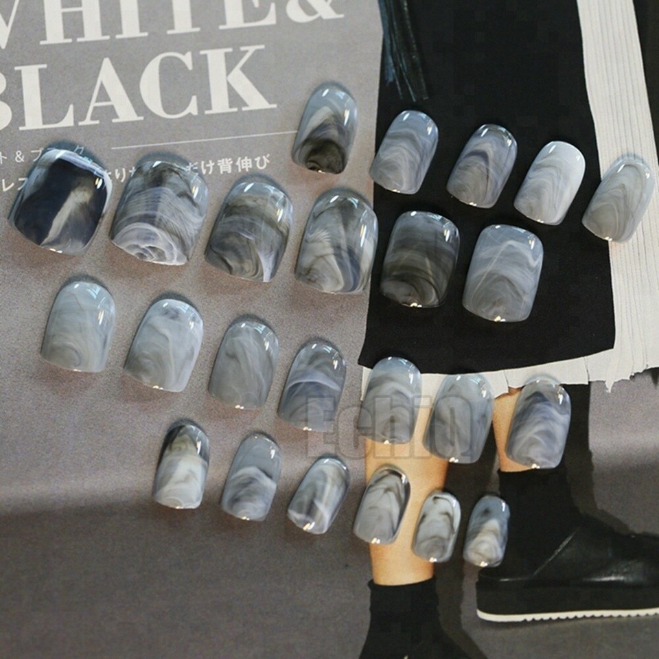 False FAKE Mirror Silver Nails STILETTO Point Metallic Acrylic Nail ...