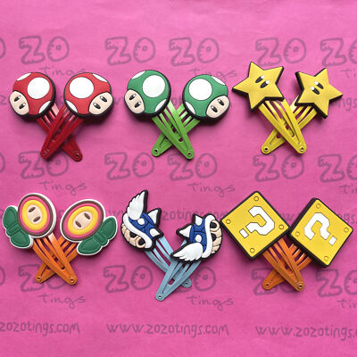 Mario Power Ups Snap Hair Clips | eBay UK