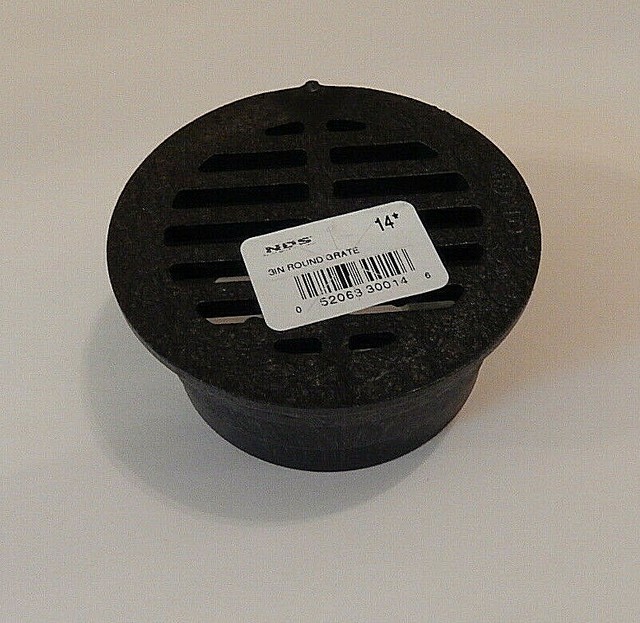 3" Black Round Structural Foam Polyolefin Grate With UV Inhibitors NDS ...