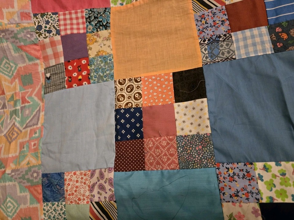 Patchwork Quilt Top Unfinished 76" X 92" Machine Sewn Estate Sale | eBay