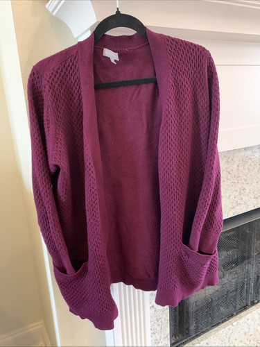 Evolution by Cyrus Women's Plus Size 1X Purple Plum Cardigan Sweater ...