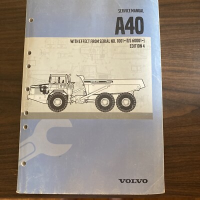 VOLVO A40 ARTICULATED DUMP TRUCK EDITION 4 SERVICE WORKSHOP REPAIR ...