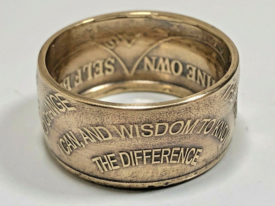 Handmade Sobriety Ring AA Coin Ring – Alcoholics Anonymous Recovery ...