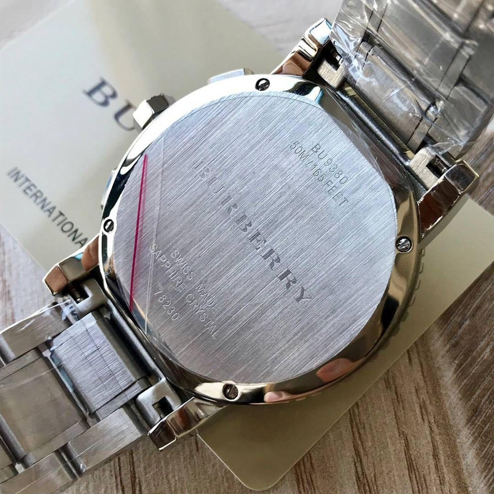 Burberry The City BU9380 Chronograph Stainless Steel Men's Watch Swiss ...