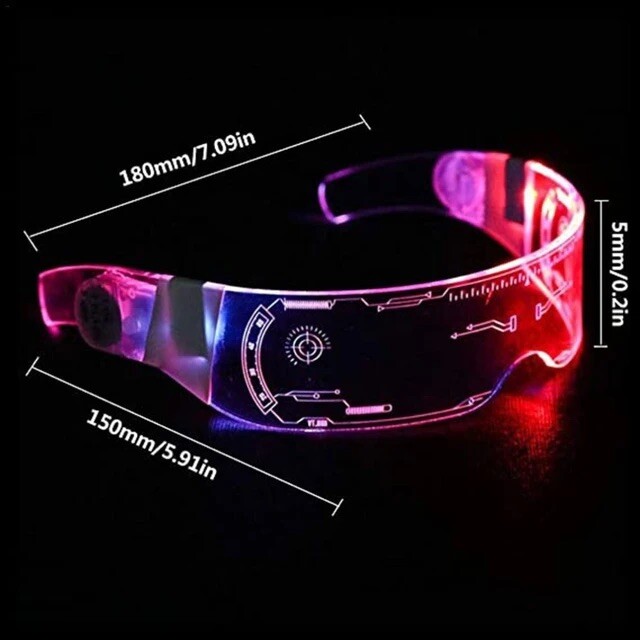 Cyber Glasses Glowing LED Sci-Fi Art Rave Steampunk Cosplay | eBay
