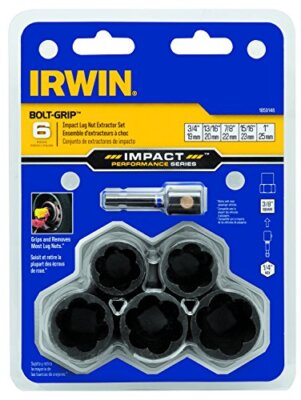 IRWIN IMPACT BOLT GRIP Deep Well Bolt Extractors, 1/2" Square Drive ...