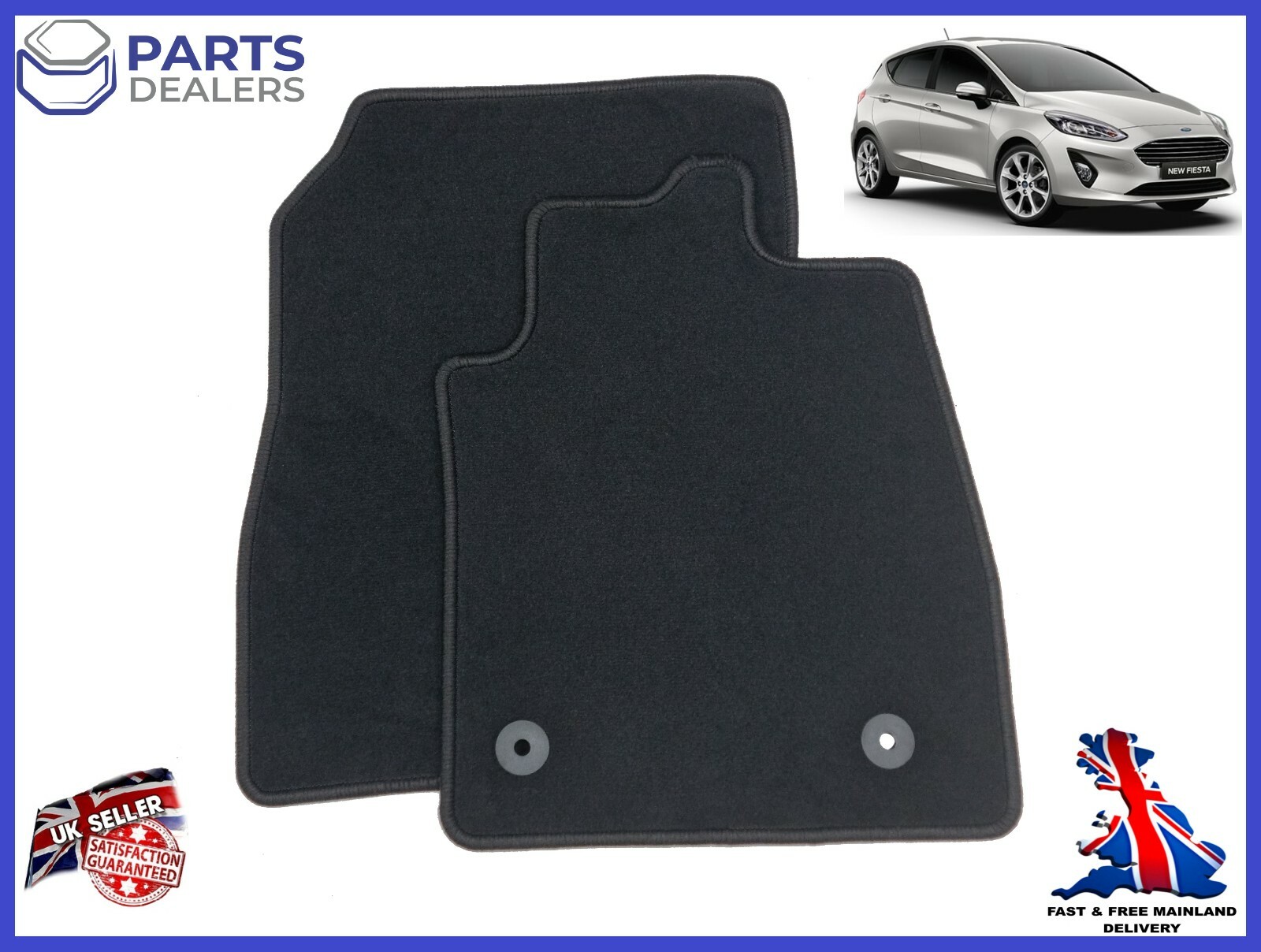 GENUINE FORD FIESTA PUMA FLOOR MATS 2018-2024 Mk8 VELOUR CAR MAT SET ...