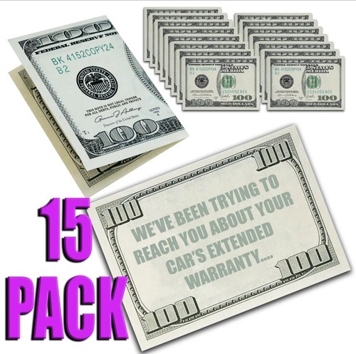 Trick Realistic 100 Dollar Bill (Cars Extended Warranty) Funny Prank ...
