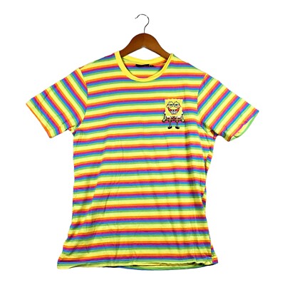 Nickelodeon SpongeBob Tee Shirt Hipster Indie 90s Striped Yellow ...