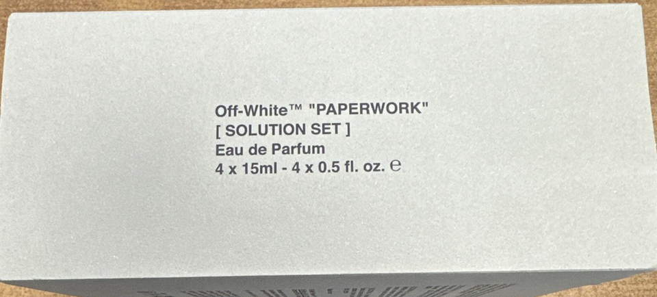 Off-White Perfume SOLUTIONS 4-Piece Fragrance Set MSRP $260 Authentic ...