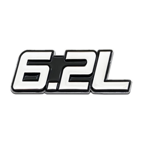 3D Chrome Silver & Black 6.2L Metal Emblem Engine V6 V8 Sport Logo ...