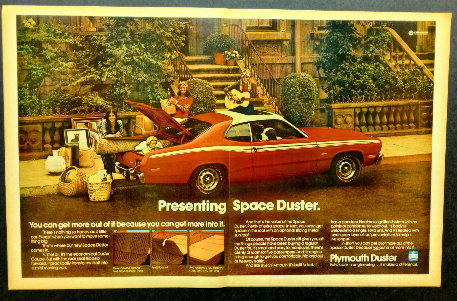 1973 PLYMOUTH DUSTER RARE ADVANCE 1972 CENTERFOLD PROMO POSTER MUSCLE ...
