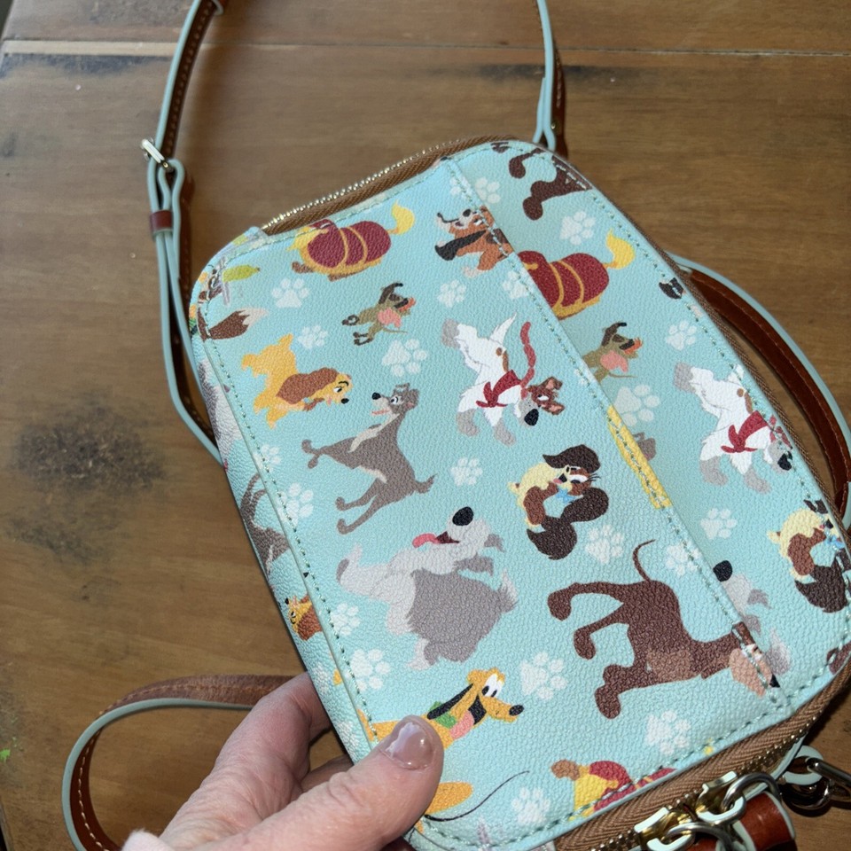 7p Disney Dooney & Bourke Blue DOGS Shoulder Bag Ambler Crossbody Purse ...