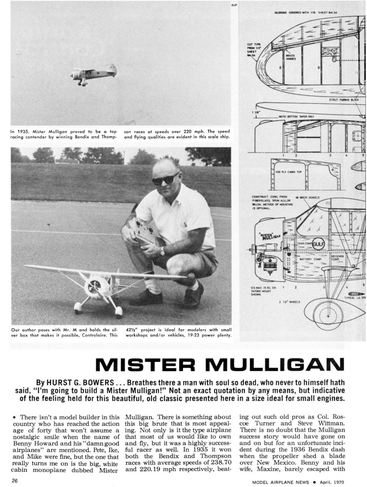 Model Airplane Plans (RC): Mr Mulligan 42½" S-Scale for .15-.23 by ...