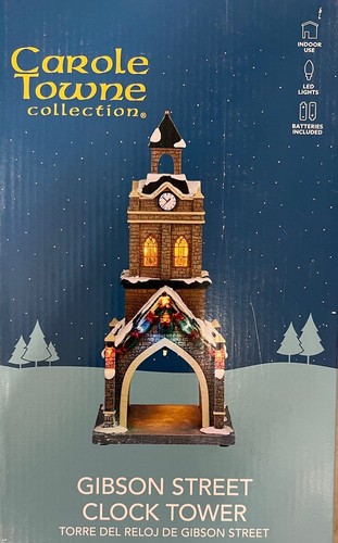 Carole Towne Collection Gibson Street Clock Tower Light Up Christmas ...