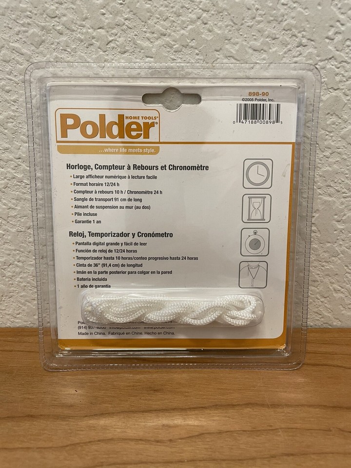 NEW Polder Multifunction Tool 3 In 1 Timer Clock & Stopwatch w/ Neck ...