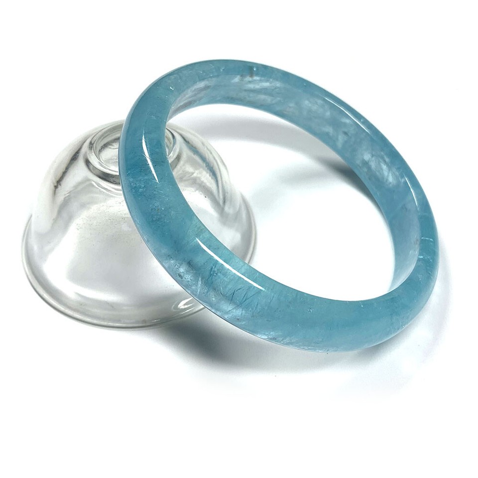 Real Genuine Natural Clear Blue Aquamarine Bangles Bracelet Bangle 54 ...