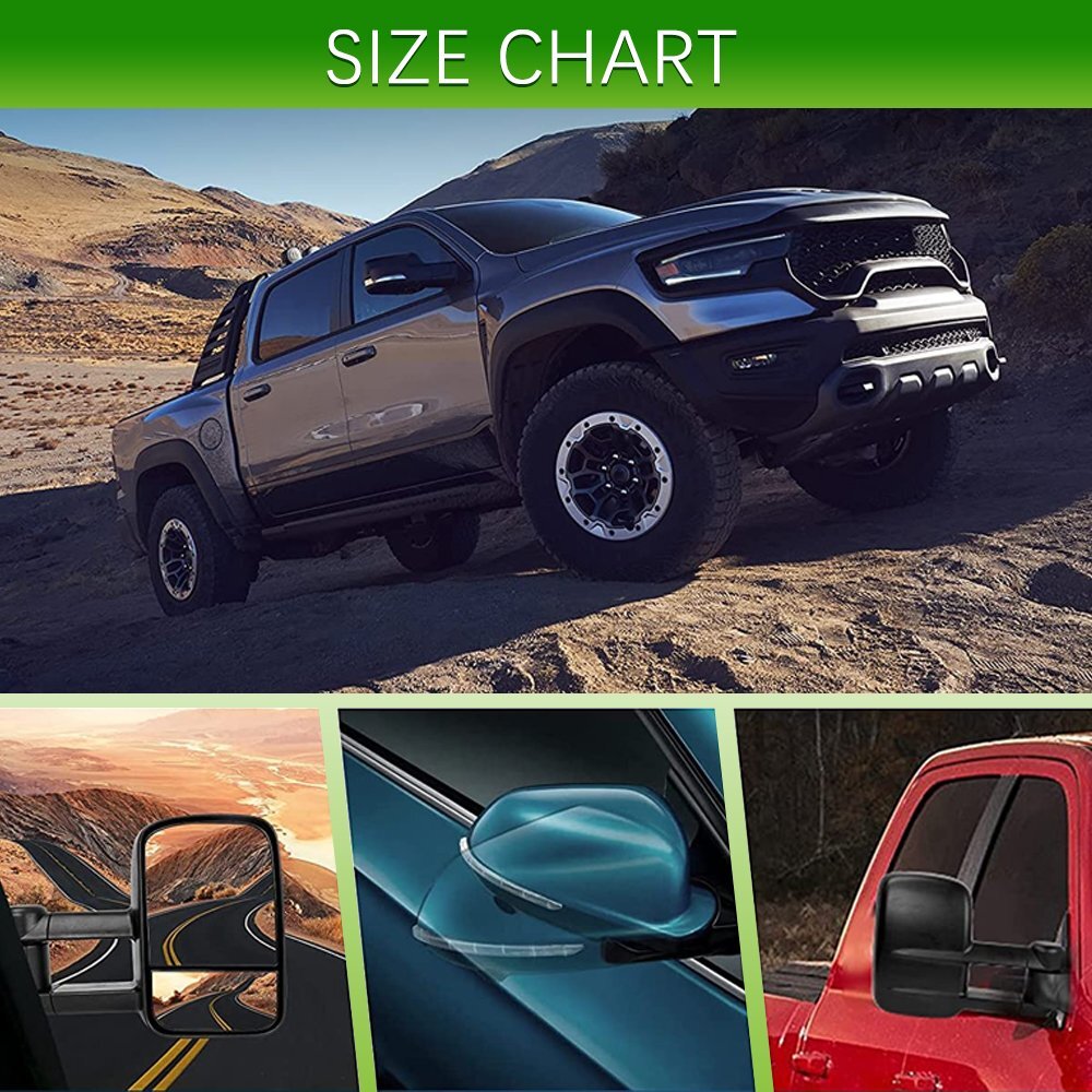 A Pair Manual Black Steel 5x8 Swing Lock Mirrors For 80-96 Ford F150P/U ...