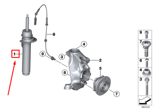 BMW 3 F30 Front Left Shock Absorber 6874373 31316874373 NEW GENUINE | eBay