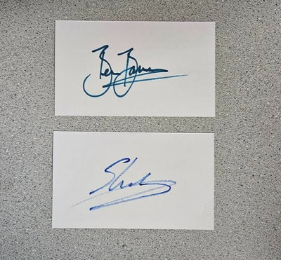 SKANDAR KEYES SIGNED & BEN BARNES SIGNED 3x5 INDEX CARD AUTOGRAPH ...
