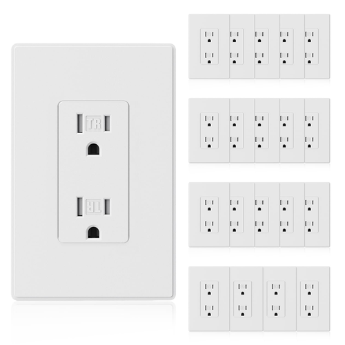 Matte White Decorator Wall Receptacle Outlets, Tamper Resistant 15 Amp ...