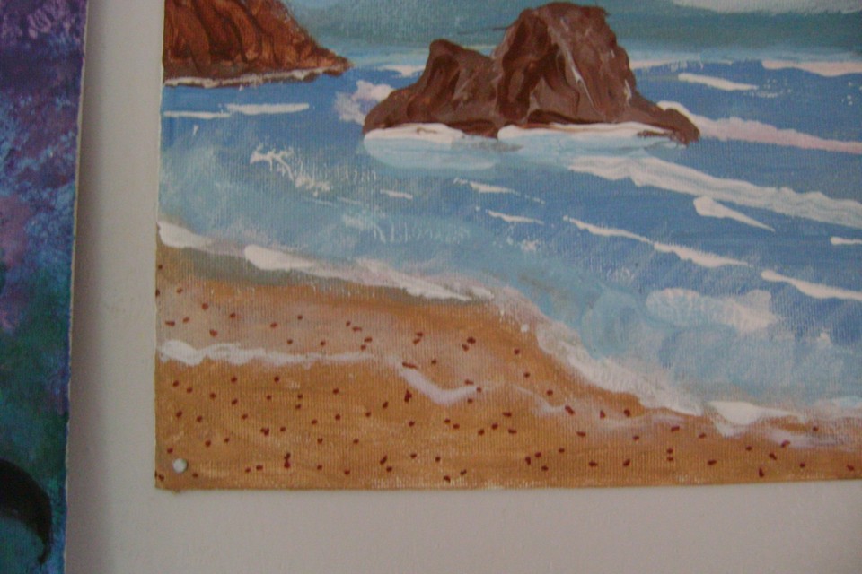 Original Acrylic Painting 14x12 Tribute to Bob Ross & Nicholas Hankins Seashore | eBay
