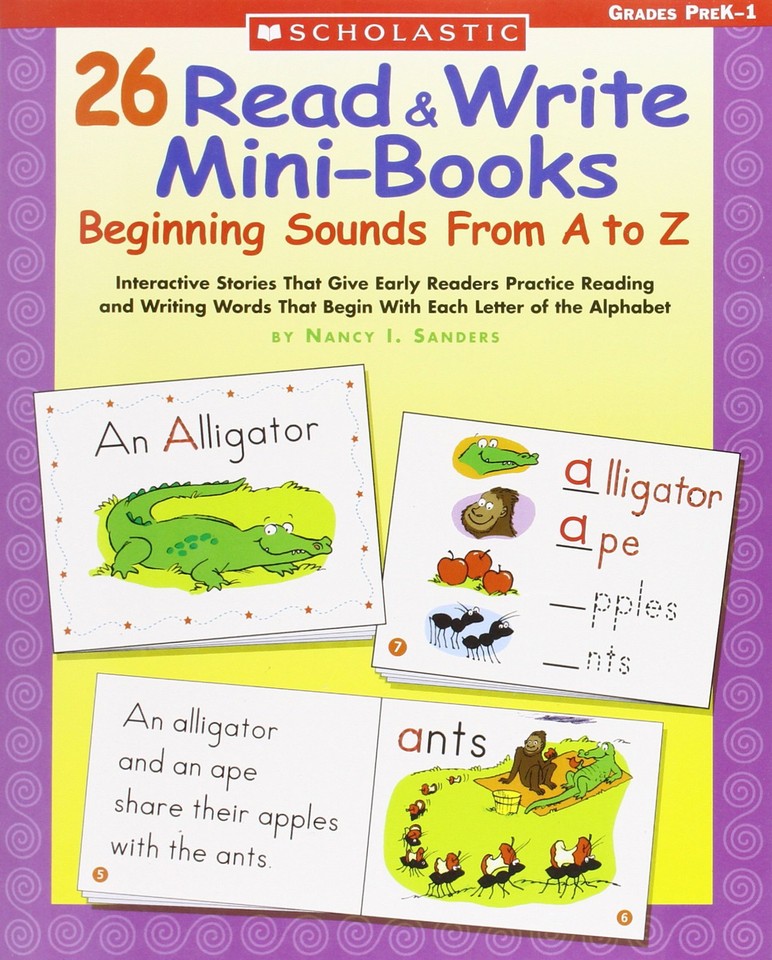 26 Read & Write Mini-Books: Beginning Sounds From A to Z: Interactive ...