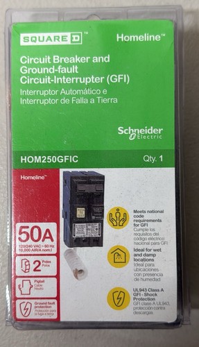 Square D HOM250GFI 50A Circuit Breaker | eBay