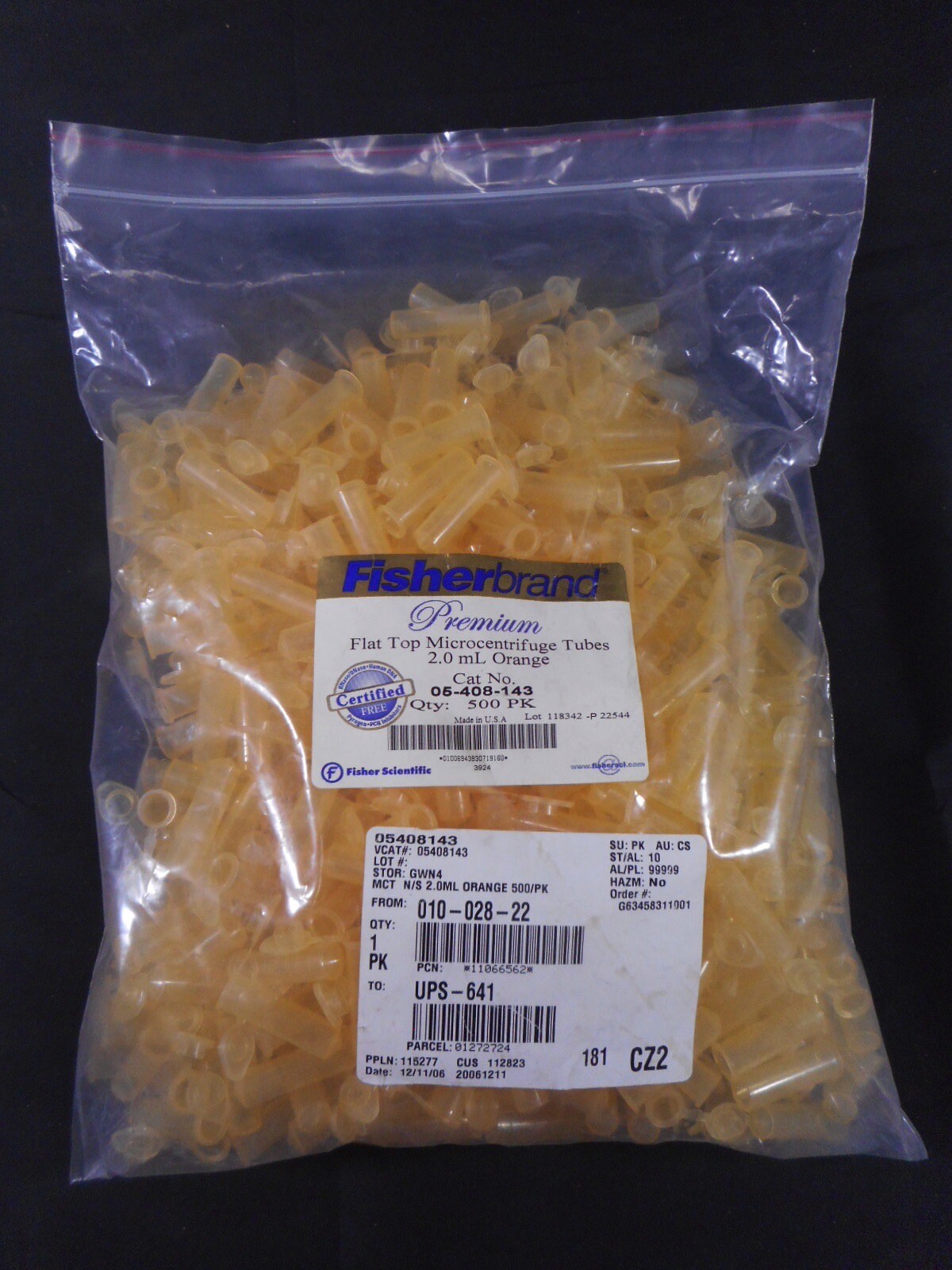 FISHERBRAND 2mL Microcentrifuge Tubes Snap Cap 05-408-143 (500/pk) for ...