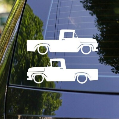 2x Lowered Truck Decal Stickers for Ford Classic F100 Short Bed 3rd ...