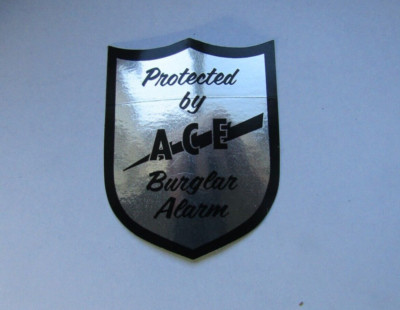 Vintage Protected By Ace Burglar Alarm Stickers | eBay