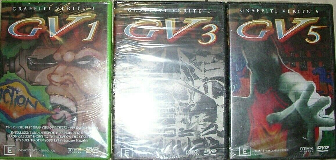 graffiti verite 1,3,5 dvds (best graffiti dvds ever released showing ...