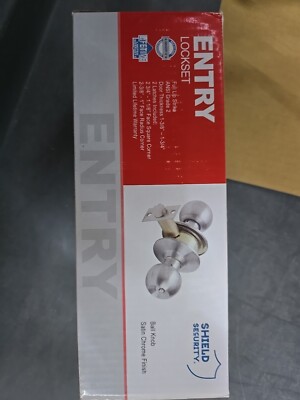 Shield Security Entry Lockset 2 Latches Ball Knob Satin Chrome Set Of ...