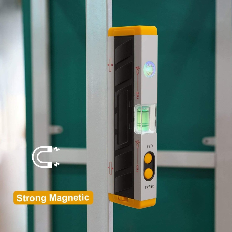 Mini Magnetic Laser Level Line Tool with 5.5 Inch Ruler and Metal ...