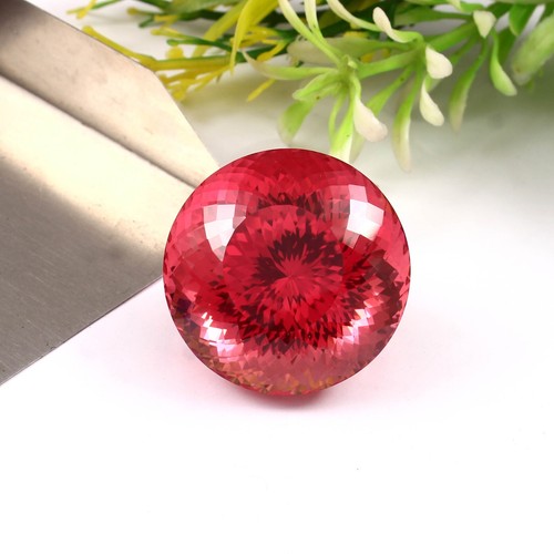 Natural Ceylon Padparadscha Sapphire 33 MM Round Cut Loose Gemstone 216 ...