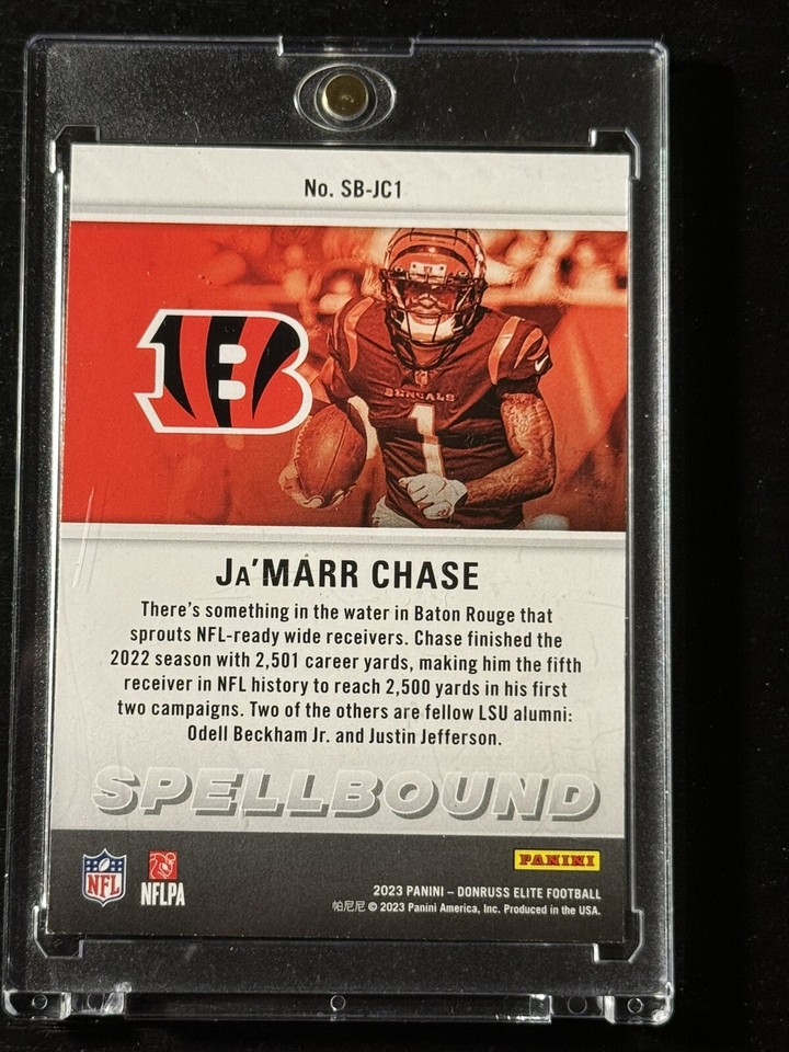 🔥Jamar Chase. Spellbound. Red Wave Hologram Prizm. 2023 Panini Donruss ...