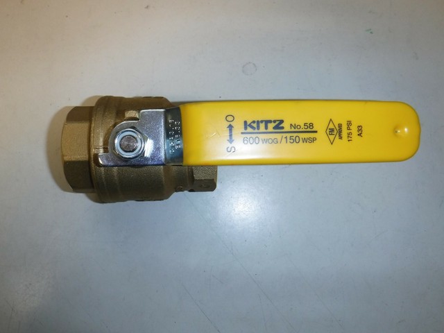 KITZ No. 58 | 1-1/2" NPT Threaded Brass Ball Valve Full Port 600 Wog ...
