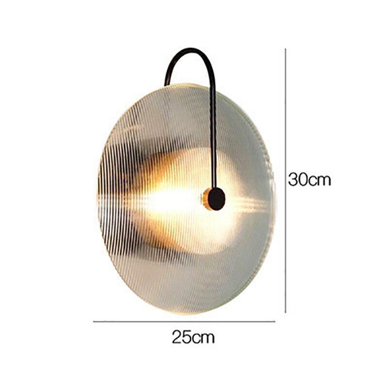 Modern Record Wall Lamp Minimalist Glass Living Room Round Wall-mounted ...
