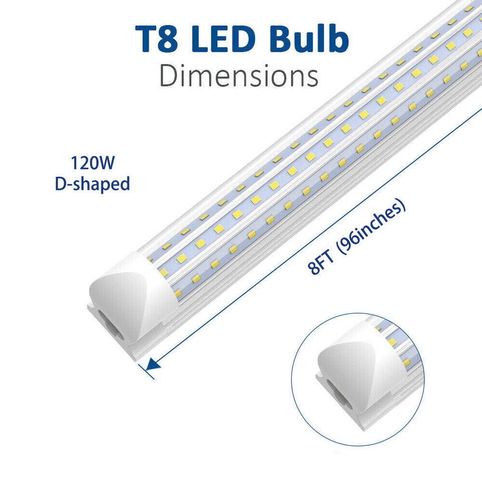 ETL T8 Integrated LED Tube Lights 6500K 4FT 5FT 6FT 8FT LED Shop Lights ...