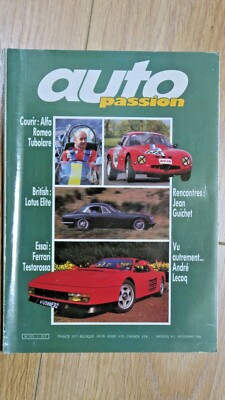 AUTO PASSION MAGAZINE NUMERO 1 OCTOBRE 1986 | eBay