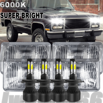 For GMC Jimmy 1989 - 1991 4PCS 4x6" LED Headlights Hi/Lo Beam | eBay