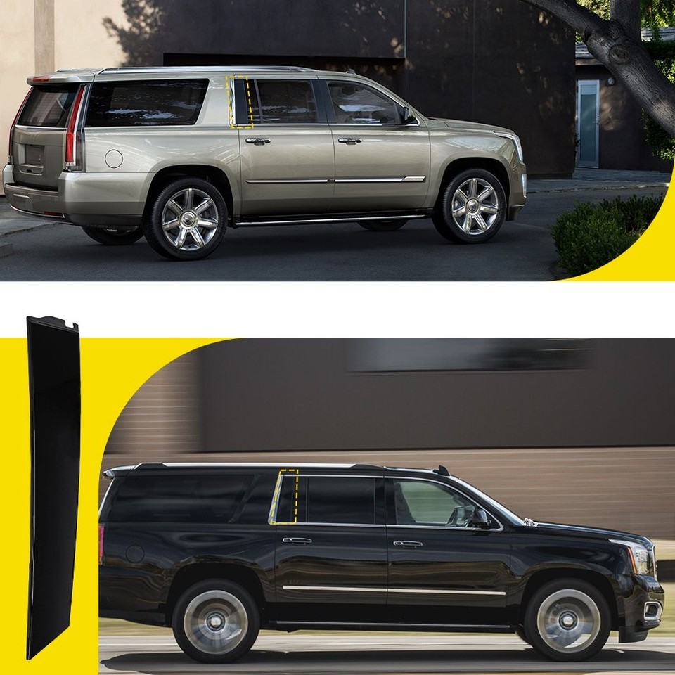 Pair B-Pillar Window Molding Rearward Left+Right for 2015-18 Cadillac ...