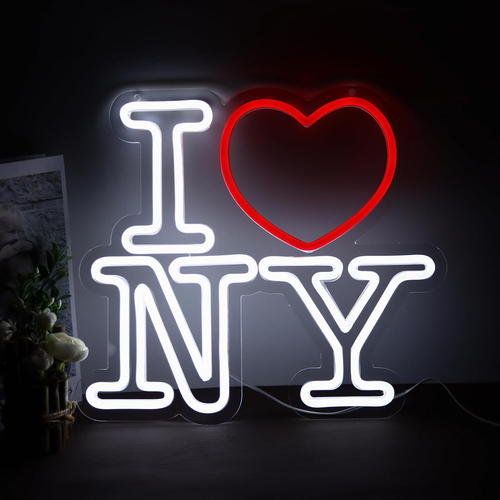 Love NY Neon Signs for Wall Decor，Led Neon Light for Bedroom Office ...