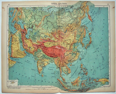 1900-Now - Physical Map Of Asia