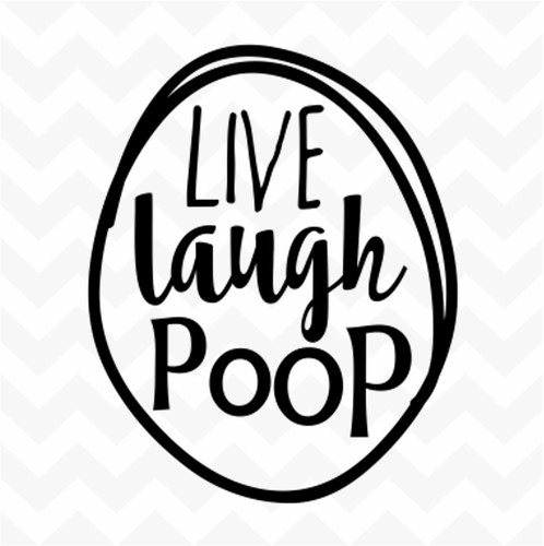 Live Laugh Poop vinyl sticker fun home decor decal toilet bathroom ...