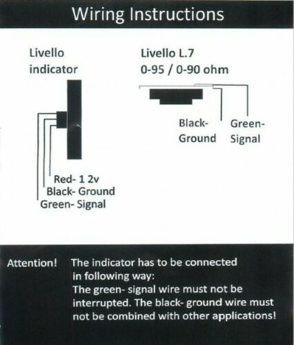 Livello LED gas level indicator with on and off switch + 0-95 ohm ...
